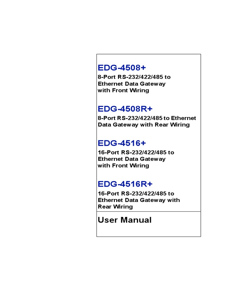 EDG-4508 4516 Manual Ed6 | PDF | Port (Computer Networking ...