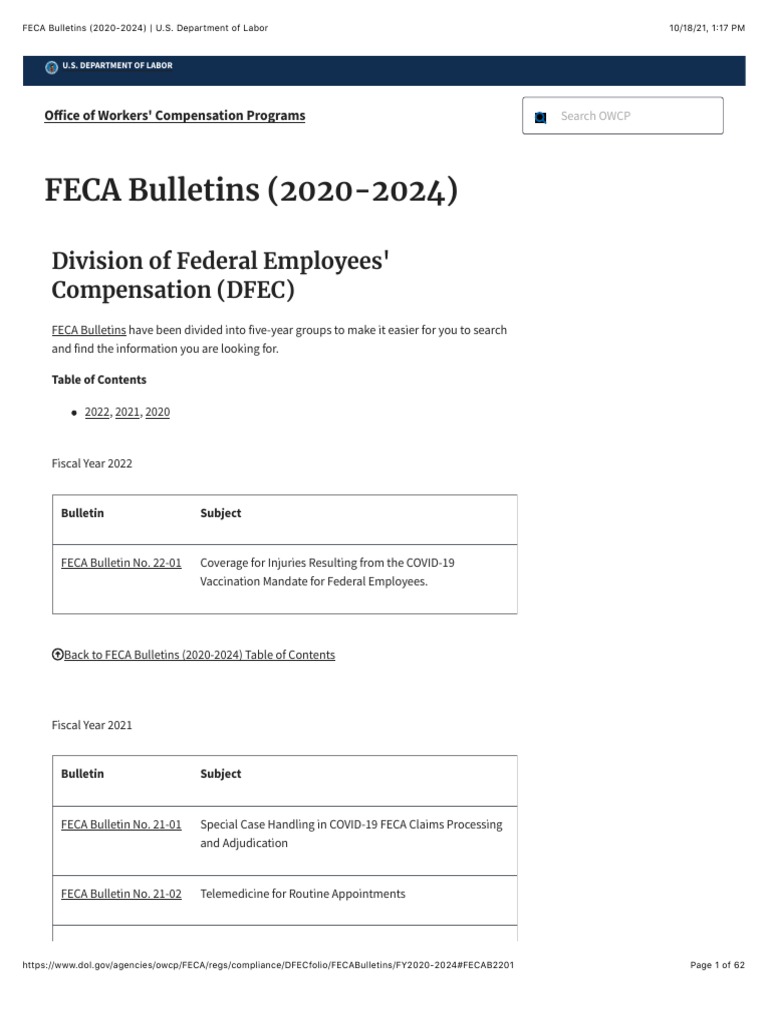 FECA Bulletins: COVID-19 Vaccine Coverage | PDF | Consumer Price Index ...