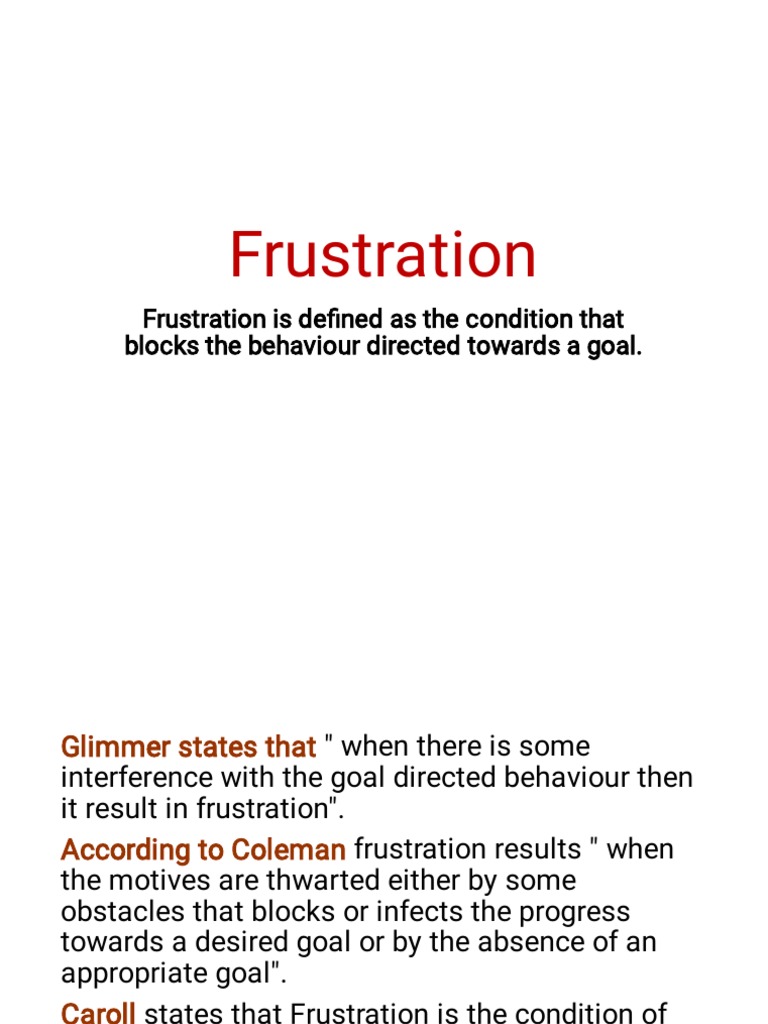 Frustration& conflicts-WPS Office | PDF | Goal | Motivational