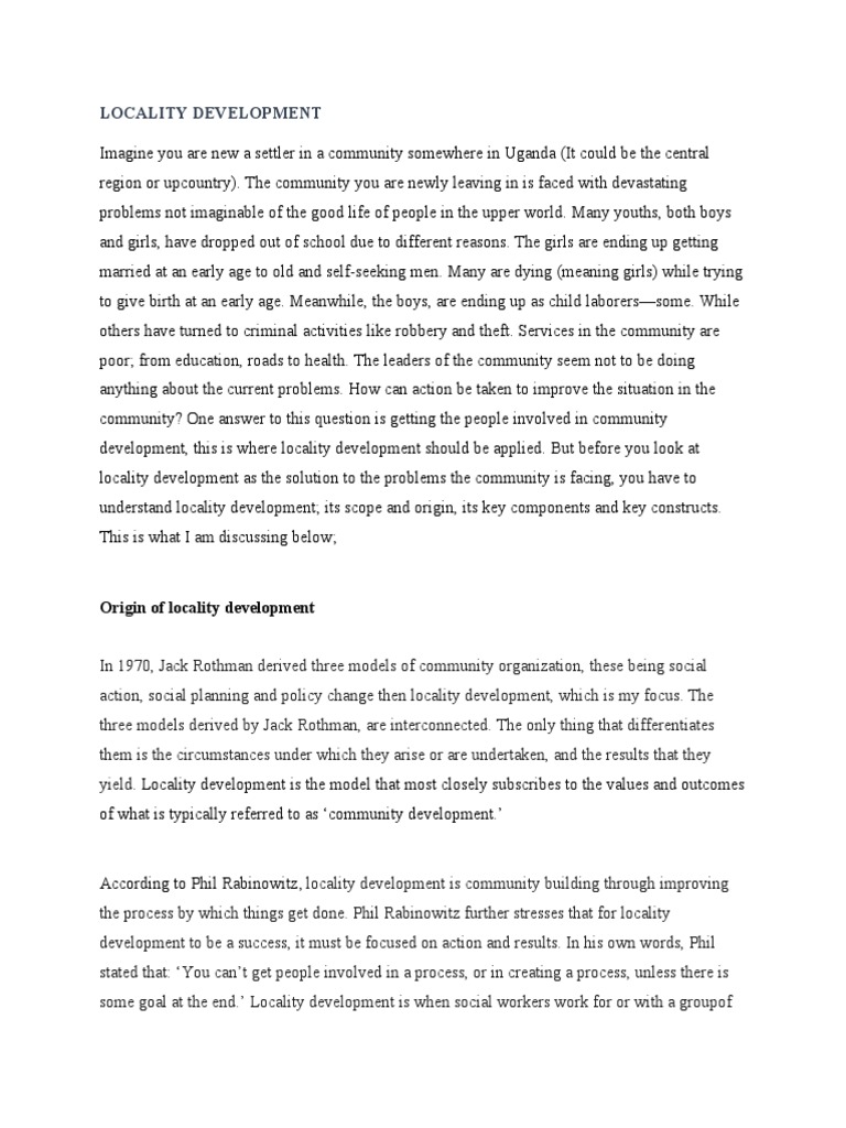 Locality Development | PDF | Community | Poverty