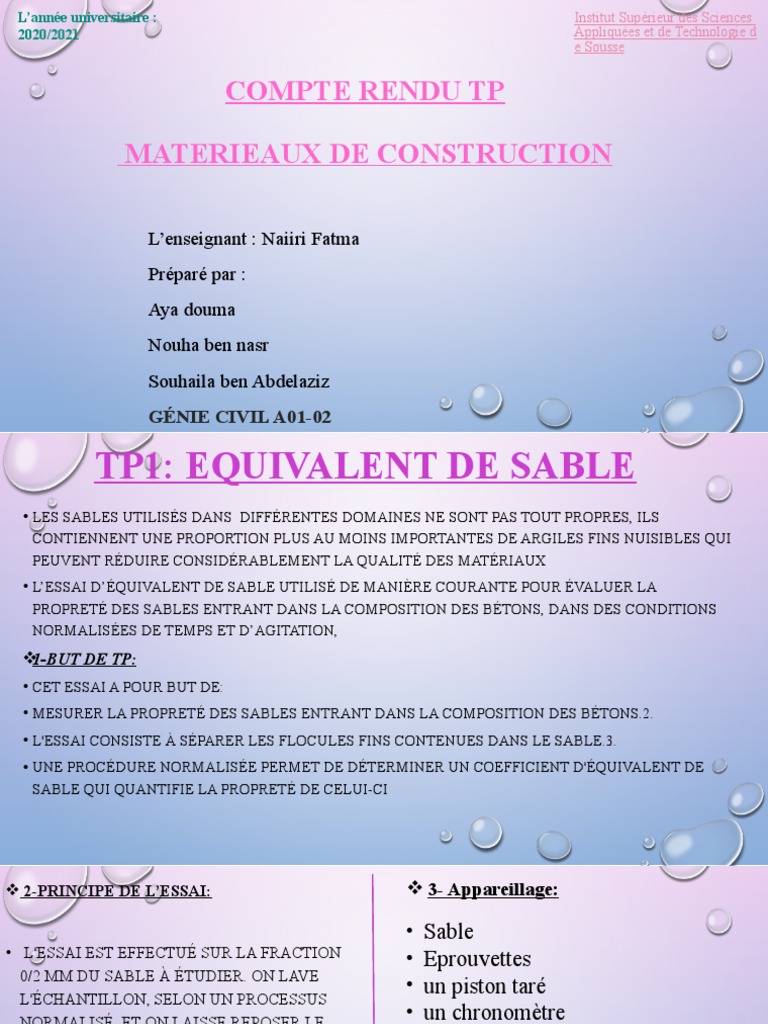 TP Masse Volumique Equivalent Sable | PDF | Masse | Le volume