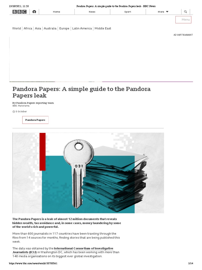 Pandora Papers - A Simple Guide To The Pandora Papers Leak - BBC News | PDF