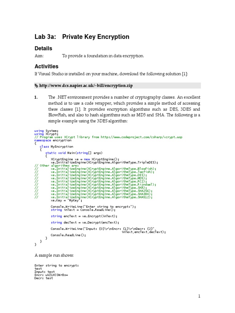 Lab 3a: Private Key Encryption: Details | Download Free PDF | Public ...