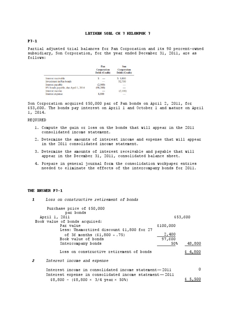 Latihan Soal CH 7 - Kelompok 7 | PDF | Bonds (Finance) | Book Value