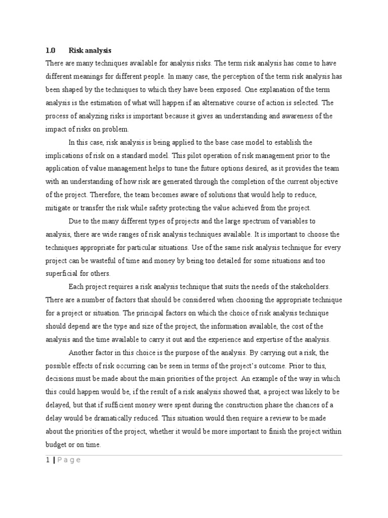 Risk Analysis | PDF | Sensitivity Analysis | Risk Management
