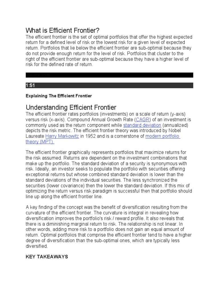 What Is Efficient Frontier | PDF | Modern Portfolio Theory ...