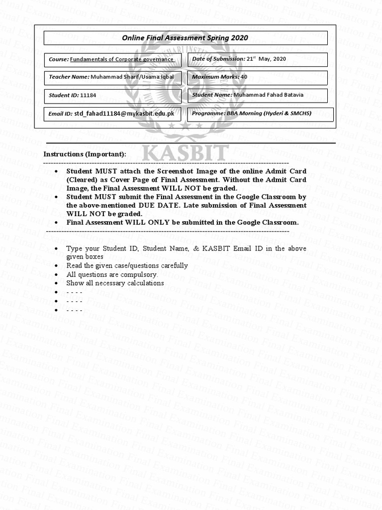 Final Assessment Guidelines for AWT Case | PDF | Equity (Finance) | Stocks