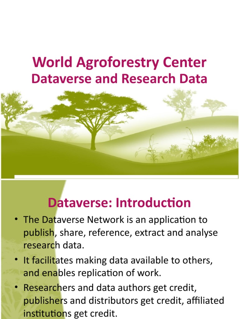 Dataverse and Research Data For ICRAF | PDF | Computer Network | Data