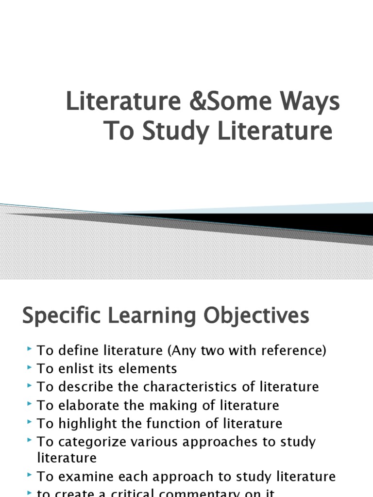 Studying Literature: Methods & Importance | PDF | Aesthetics | Psychology