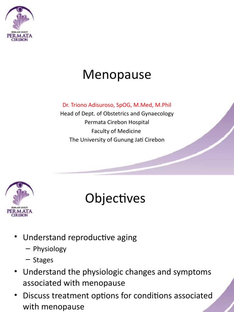 Menopause Dr Triono Adisuroso Spog M Med M Phil Pdf Menopause