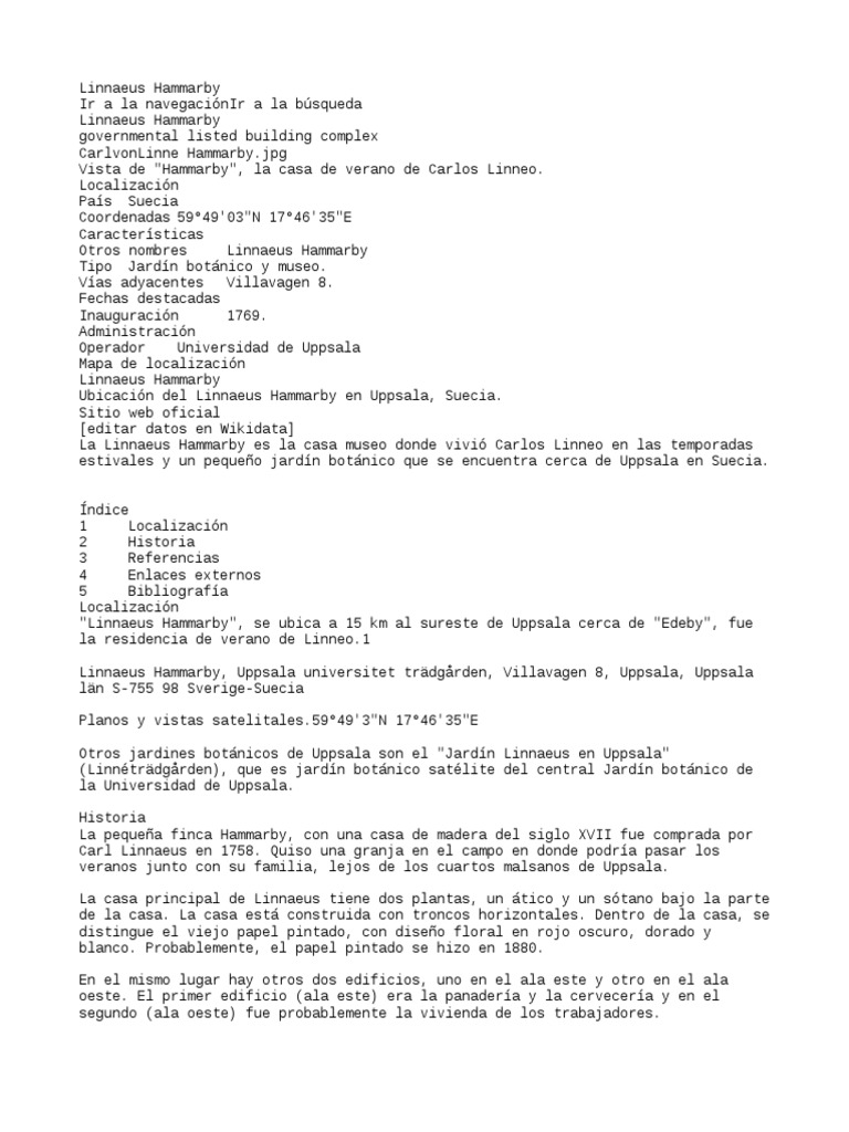 Linnaeus Hammarby | PDF | Botánica