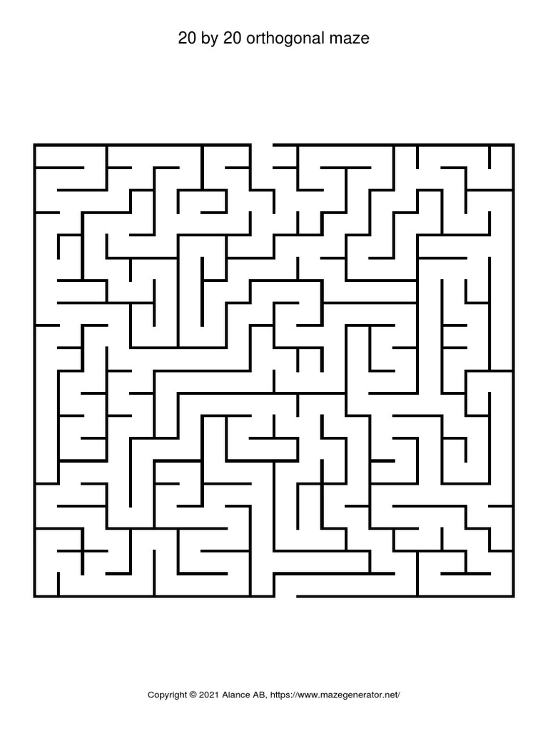 20 by 20 Orthogonal Maze | PDF
