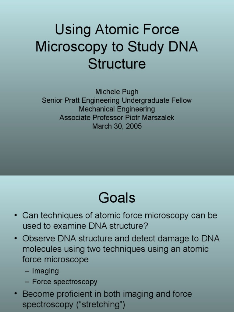 Using Atomic Force Microscopy To Study DNA Structure | PDF | Atomic ...