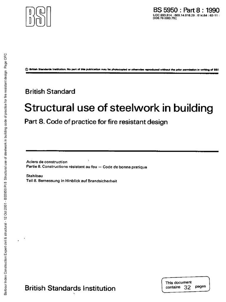 BS5950 PT 8 Fire Design | Download Free PDF | Construction Law | Codes Of Conduct