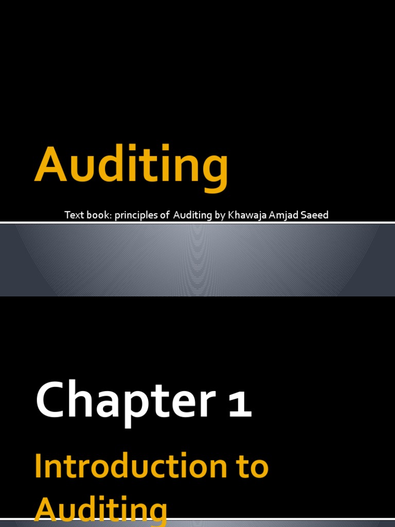Auditing: Text Book: Principles of Auditing by Khawaja Amjad Saeed | PDF | Audit | Bookkeeping