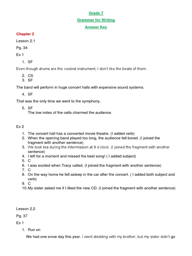 Grade 7 Ans Key To Grammar UNITS 2 3 | PDF | Apollo | Advertising