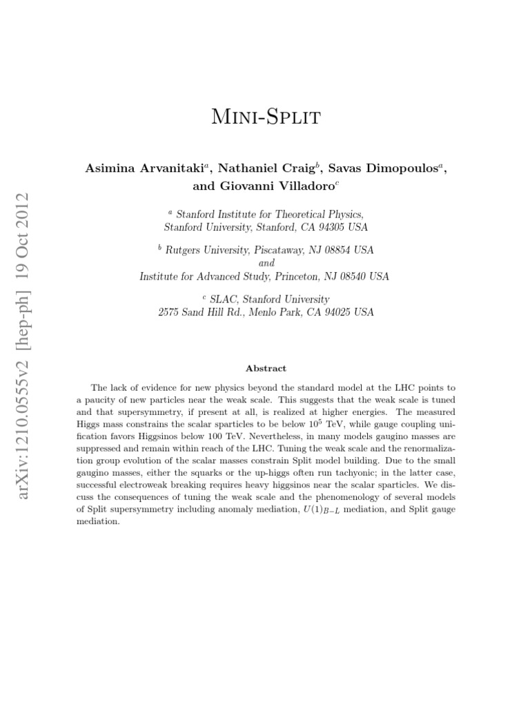 Mini-Split - Asimina Arvanitaki, Nathaniel Craig, Savas Dimopoulos, and ...