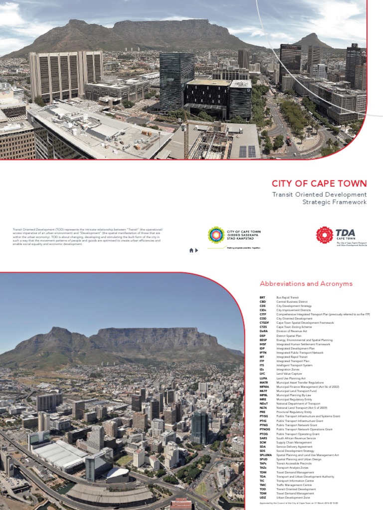Transit Oriented Development Strategic Framework - City of Cape Town ... Transit Oriented Development Strategic Framework - City of Cape Town ...