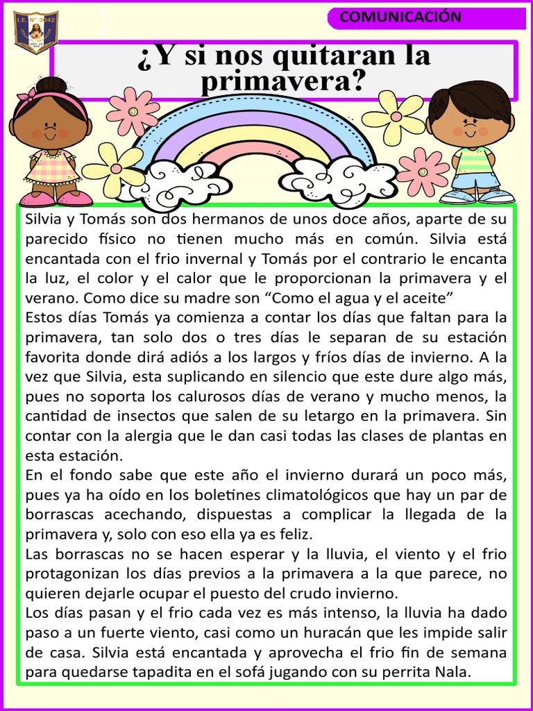 Ficha Lectura La Primavera | PDF | Temporada de primavera)