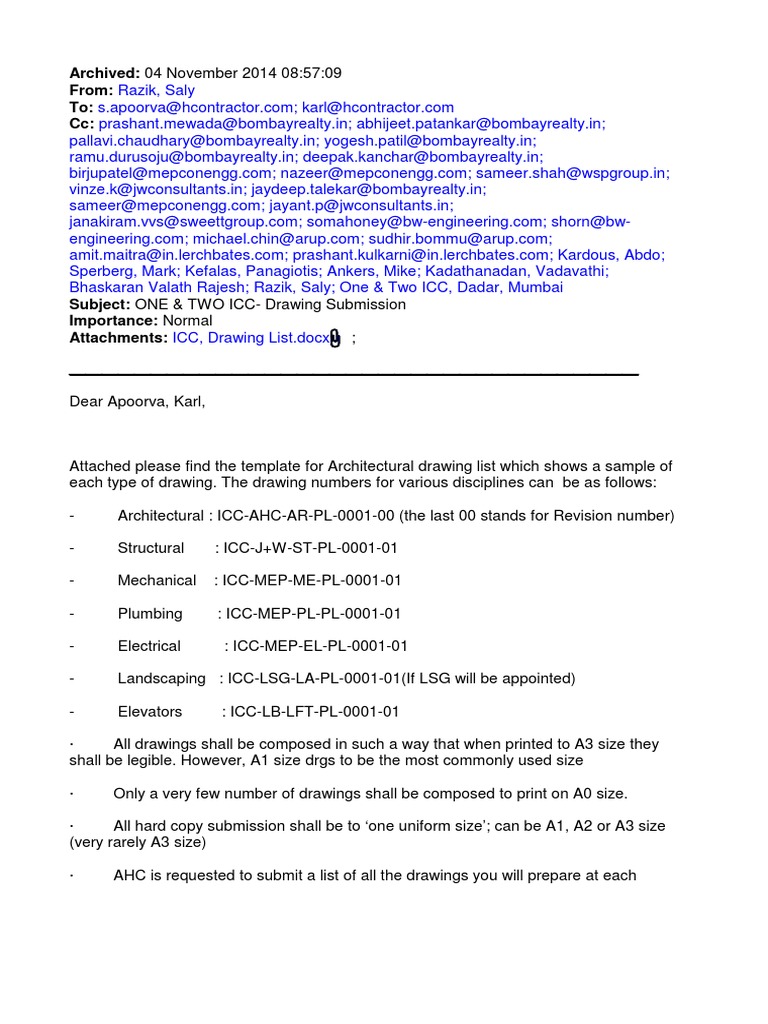 ICC Drawing Submission Guidelines | PDF