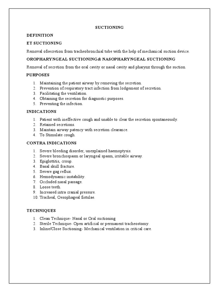 Suctioning Et Suctioning | PDF | Respiratory Tract | Personal ...