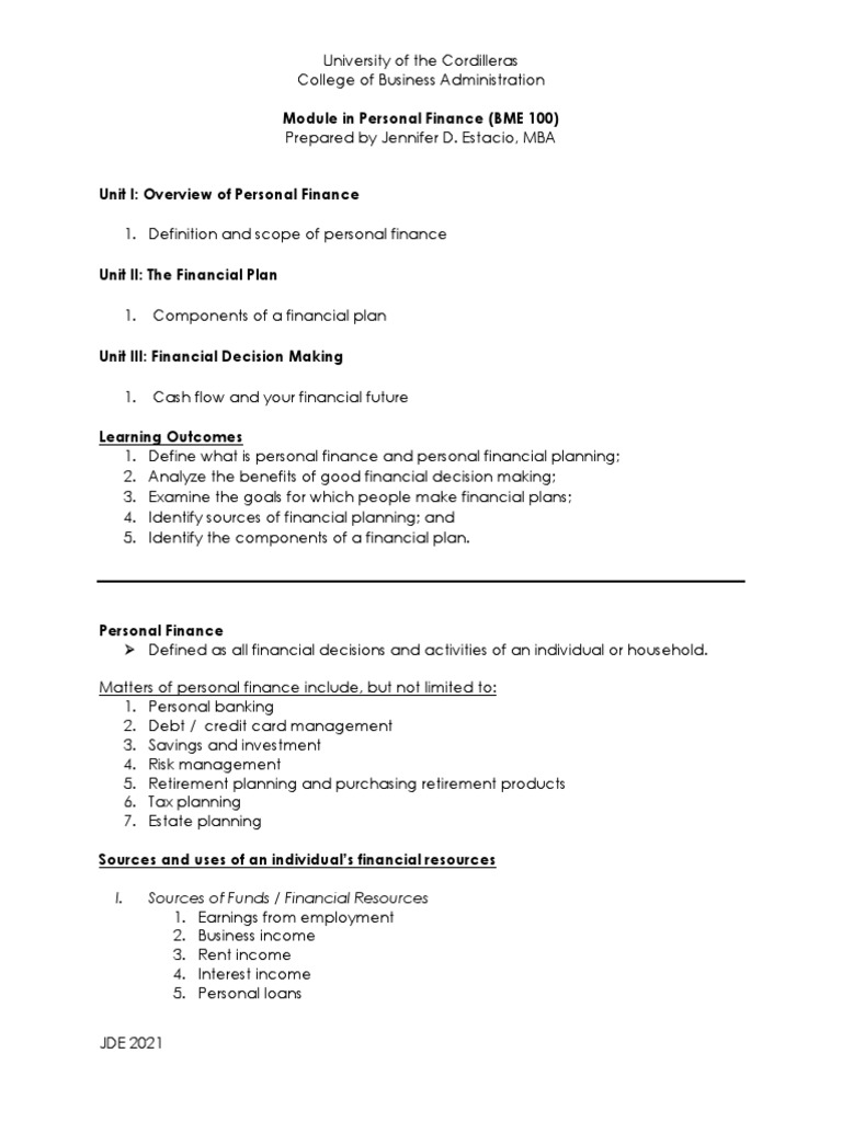 BME 100 Module 1 | Download Free PDF | Pension | Investing
