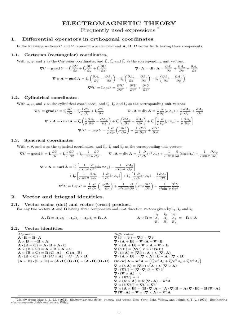 Main Formulas 110919 | PDF | Physical Quantities | Physics