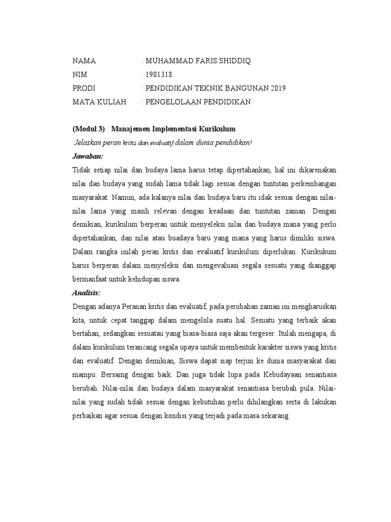 Muhammad Faris Shiddiq - Analisis | PDF