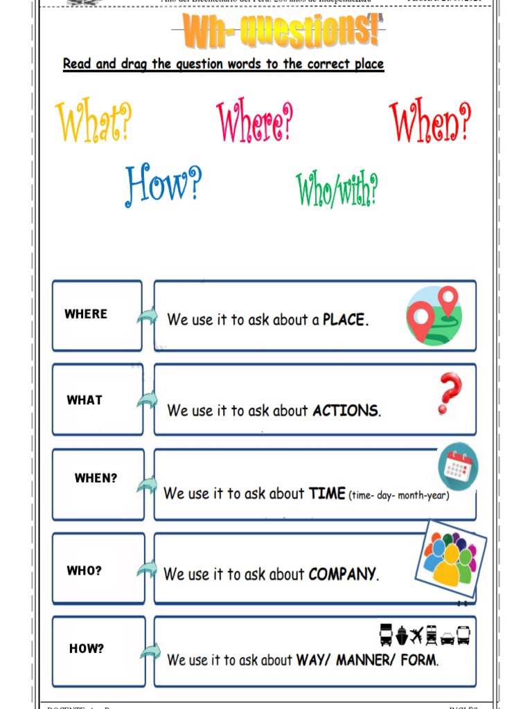 Ingles, WH - Questions Exercises | PDF