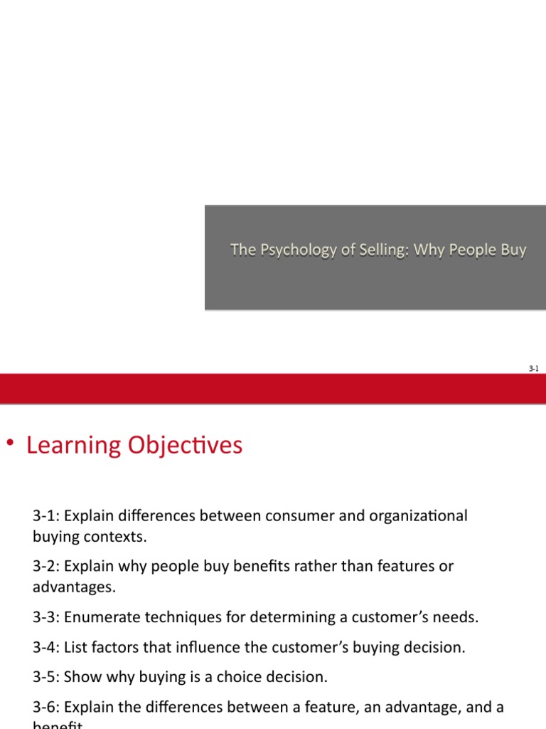 The Psychology of Selling: Why People Buy | PDF | Sales | Decision Making