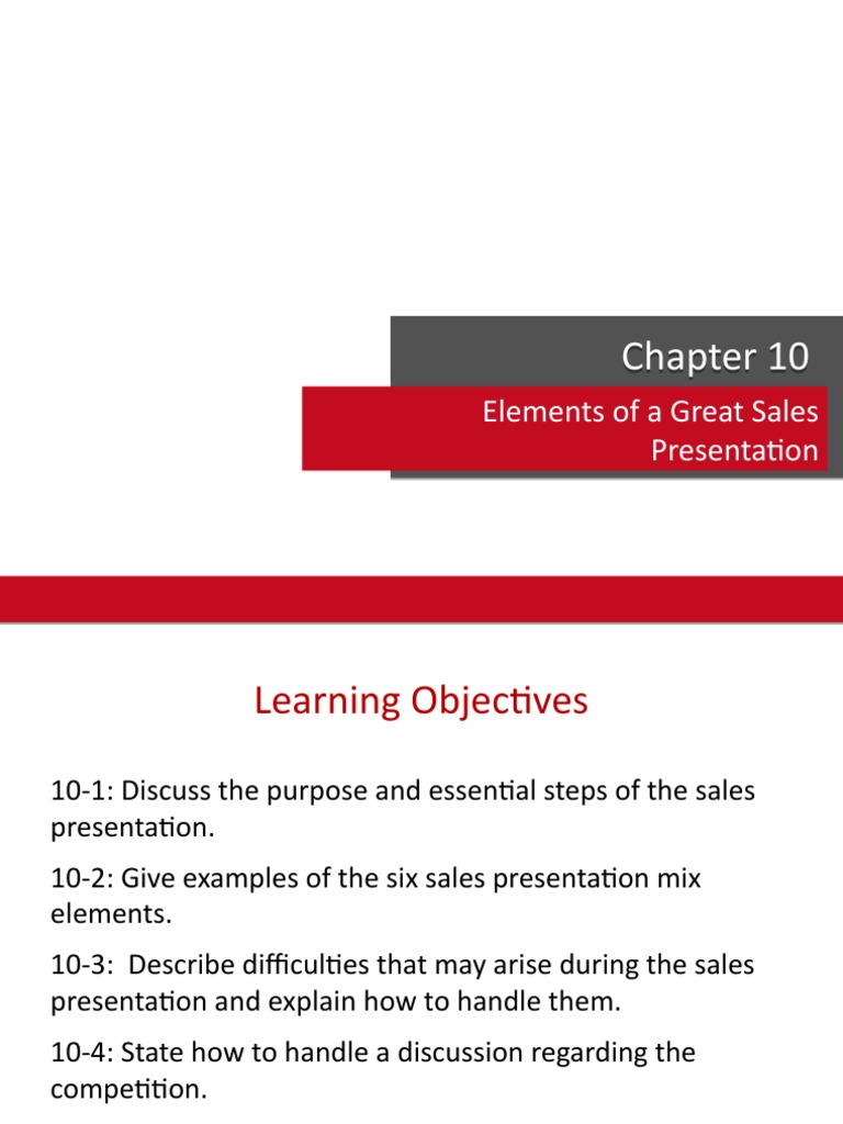 Elements of Sales Presentation | PDF | Sales | Communication