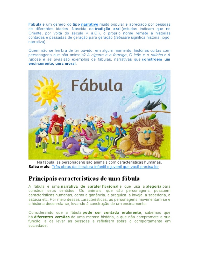 Fábula | PDF | Fábula | Prosa