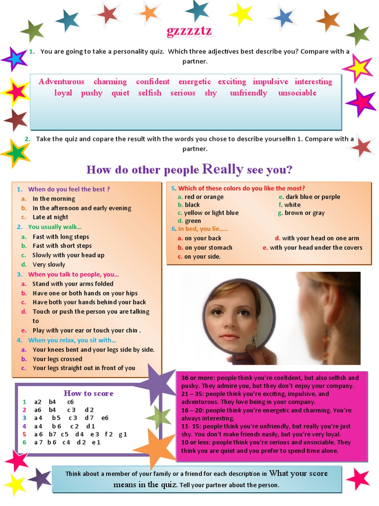 Personality Quiz Fun Activities Games 53963 | PDF | Chess