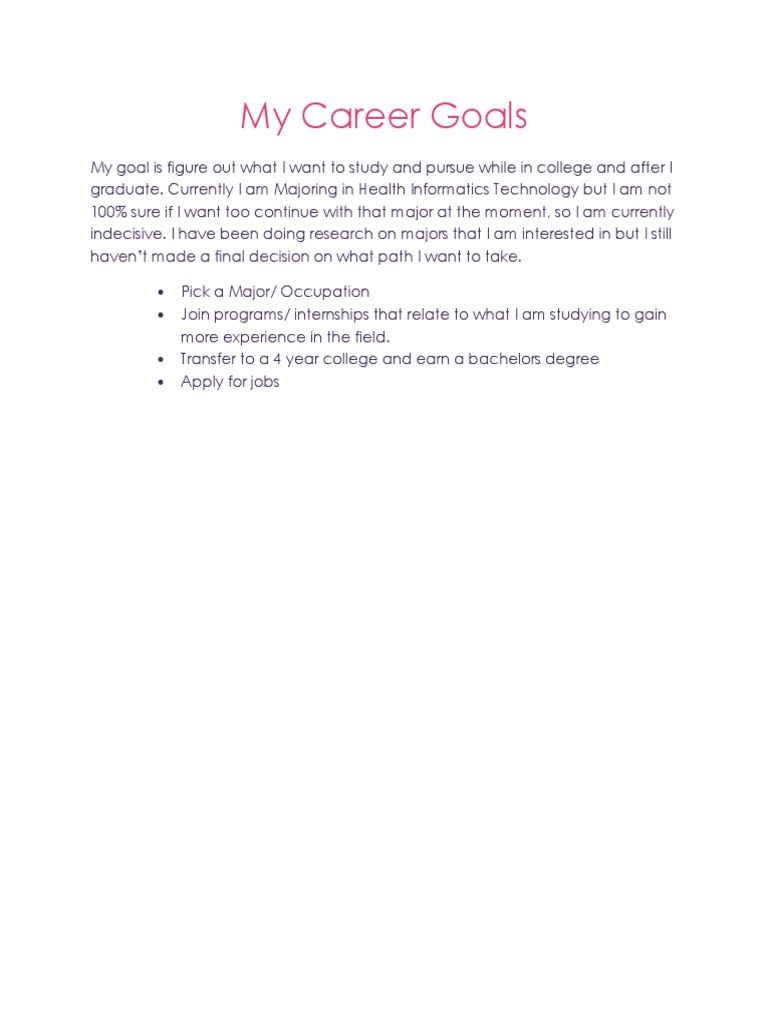 My Career Goals | PDF