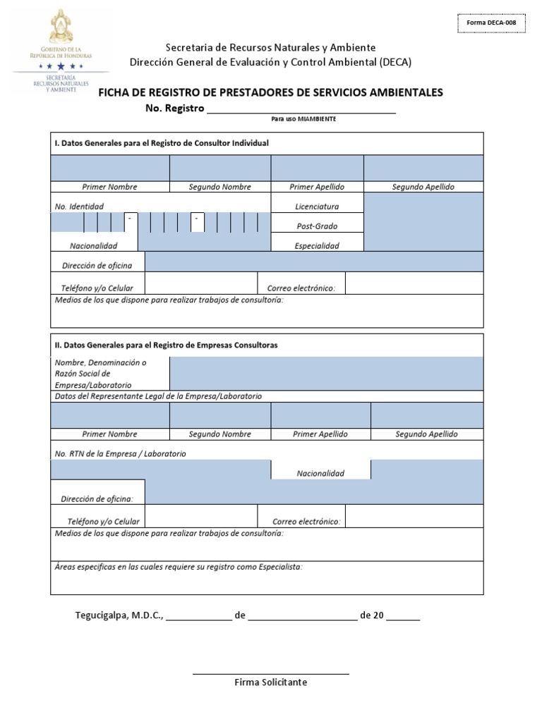 Forma DECA-008 | PDF