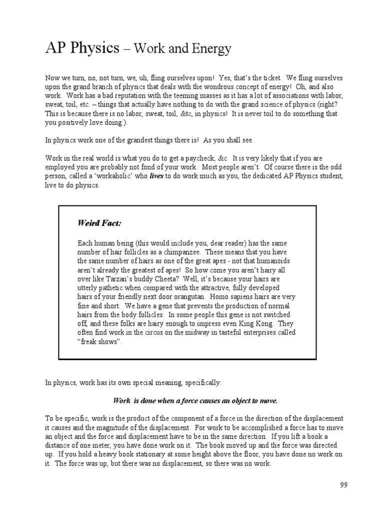 AP Physics: - Work and Energy | PDF | Potential Energy | Kinetic Energy