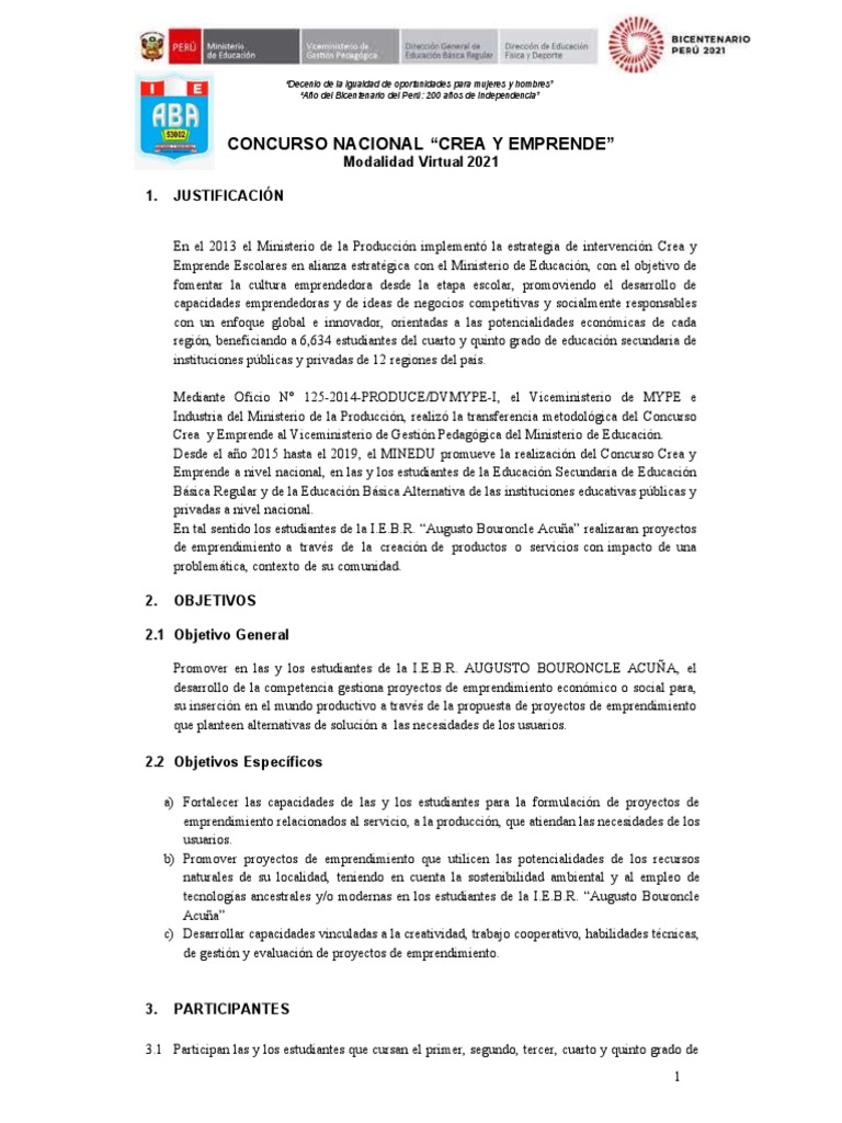 Plan Crea y Emprende - 2021 | PDF | Iniciativa empresarial