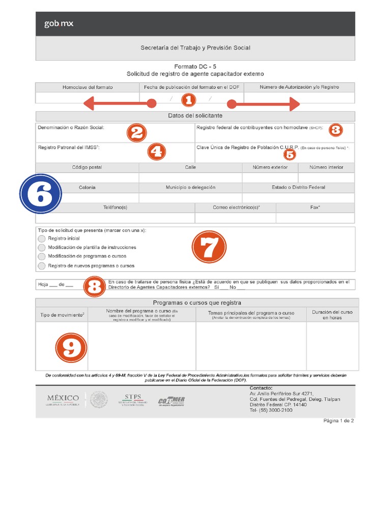 Guia Llenado DC5 | PDF