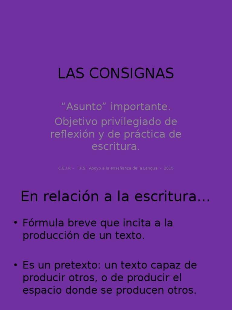 Las Consignas | PDF