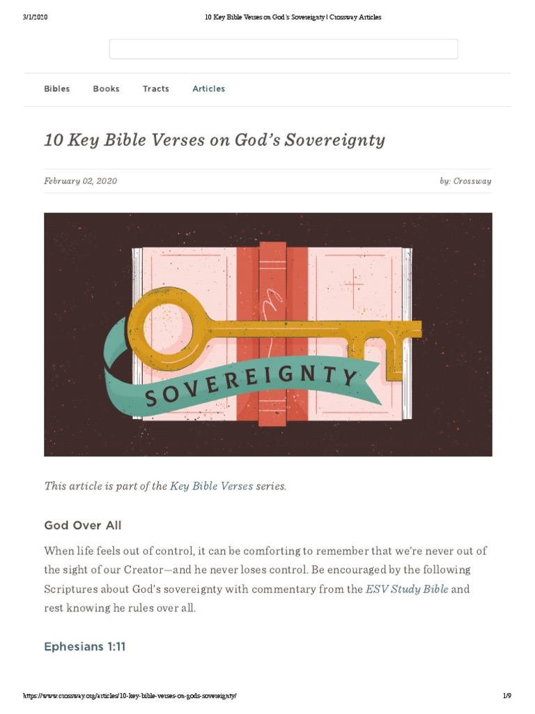 10 Key Bible Verses On God's Sovereignty | PDF | Jesus | God The Father