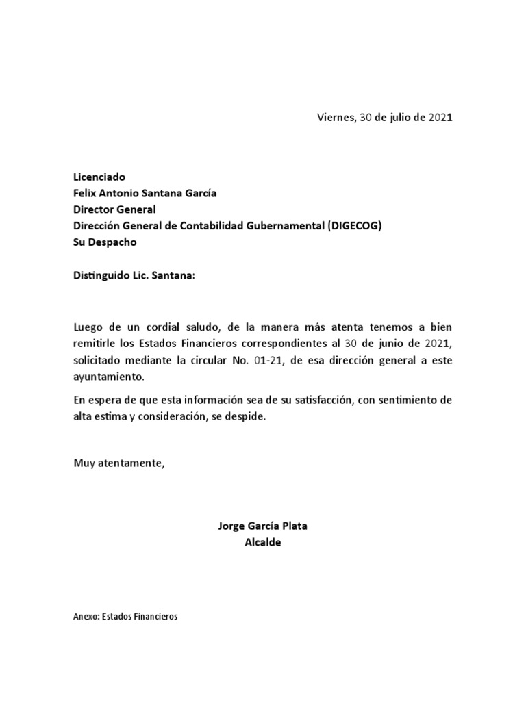 Carta de Remision DIGECOG | PDF