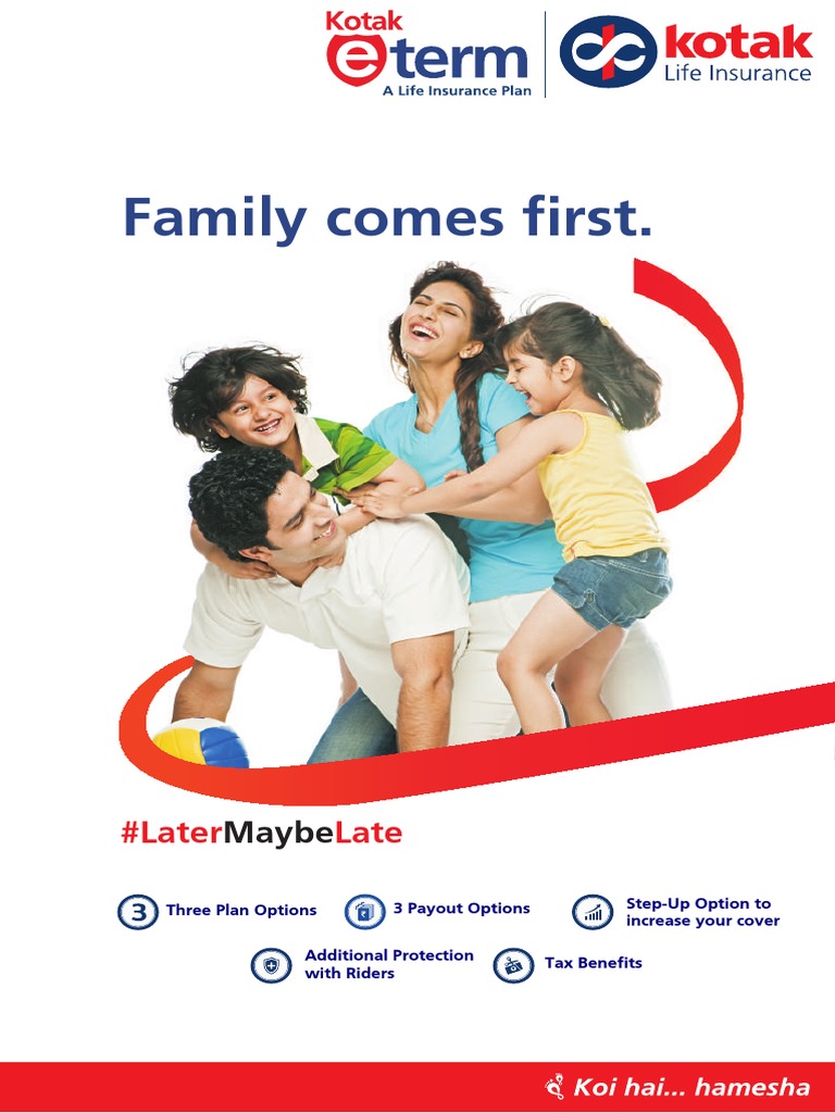 Kotak e-Term Plan Overview | PDF | Insurance | Present Value