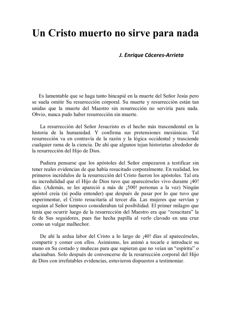 Un Cristo Muerto No Sirve para Nada | PDF
