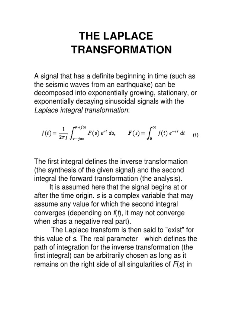 The Laplace Transformation - 2 | PDF | Teaching Methods & Materials