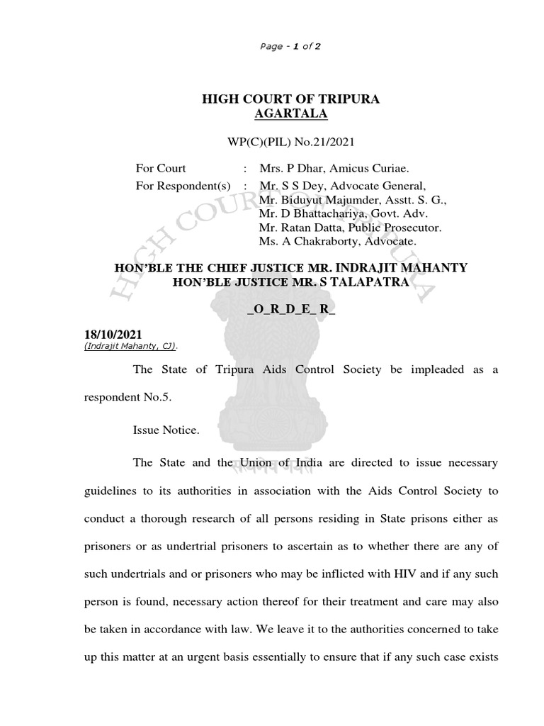 Agartala: High Court of Tripura | PDF | Amicus Curiae | Justice
