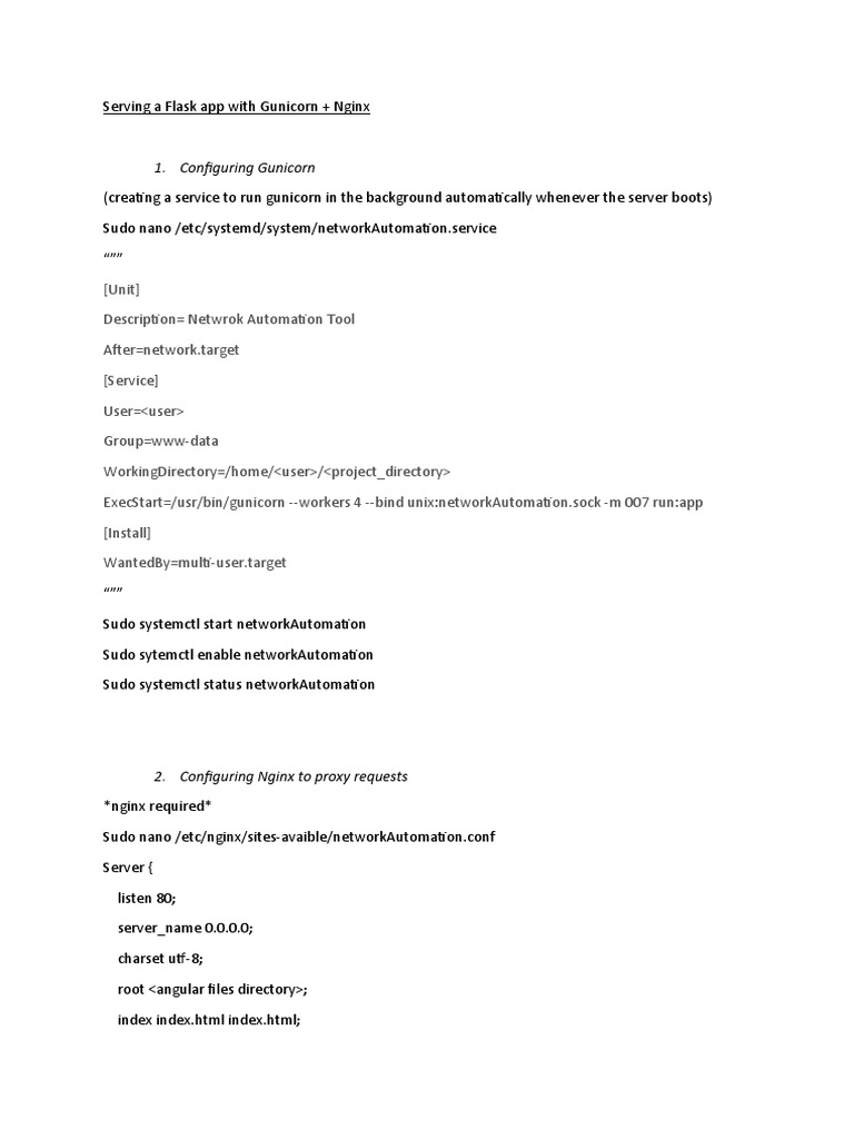 Serving A Flask App With Gunicorn + Nginx | PDF | Business