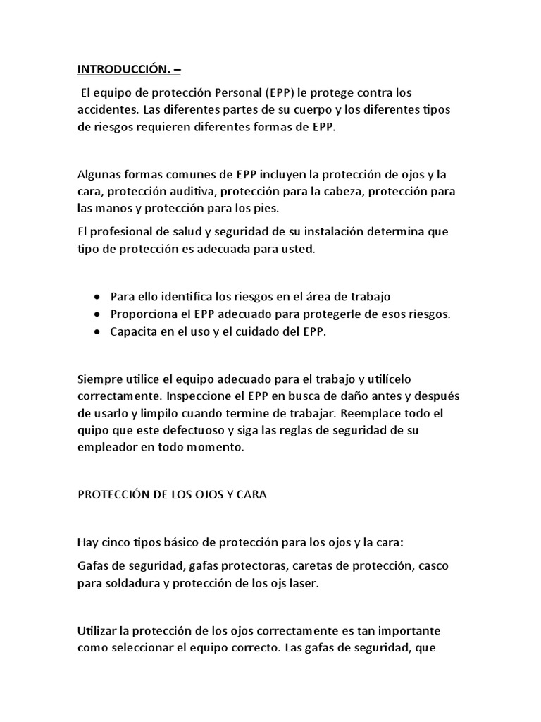 Introducción Epp | PDF