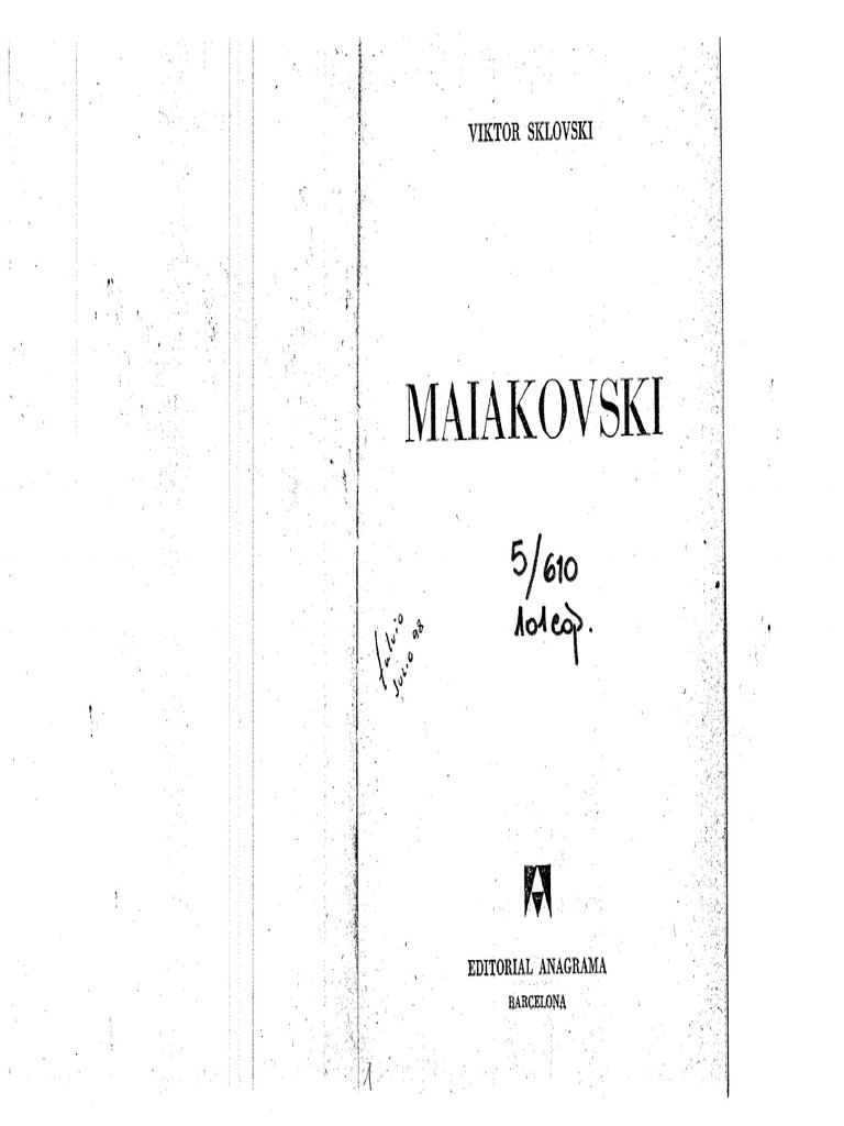 Shklovski Viktor - Maiakovski | PDF