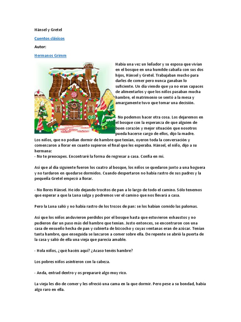 Cuento Corto | PDF | Hansel y Gretel