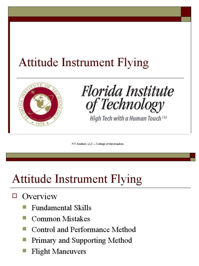 Attitude Instrument Flying: FIT Aviation, LLC - College of Aeronautics ...